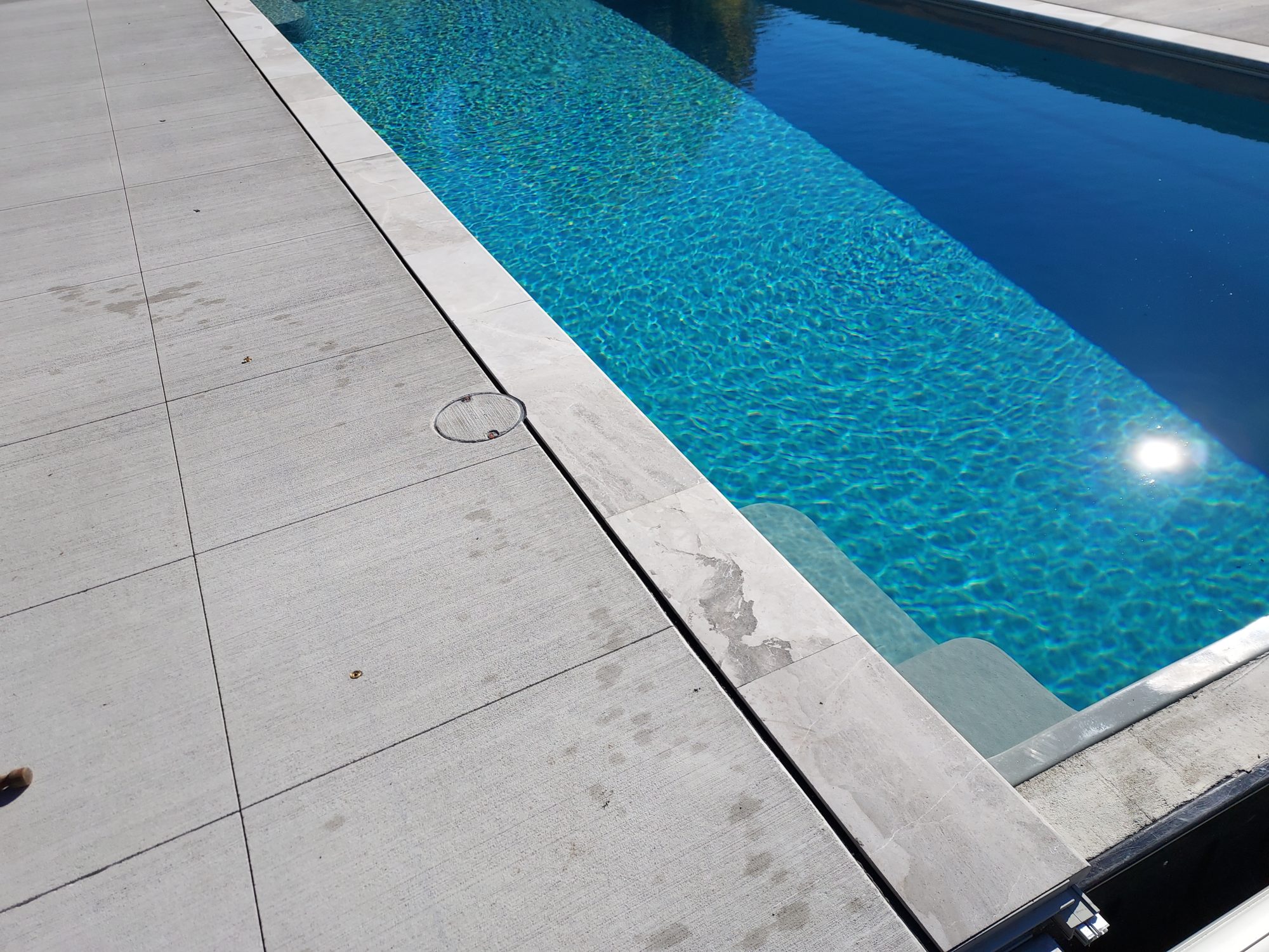 White broom finish concrete sidewalks, patios and driveways installed ...